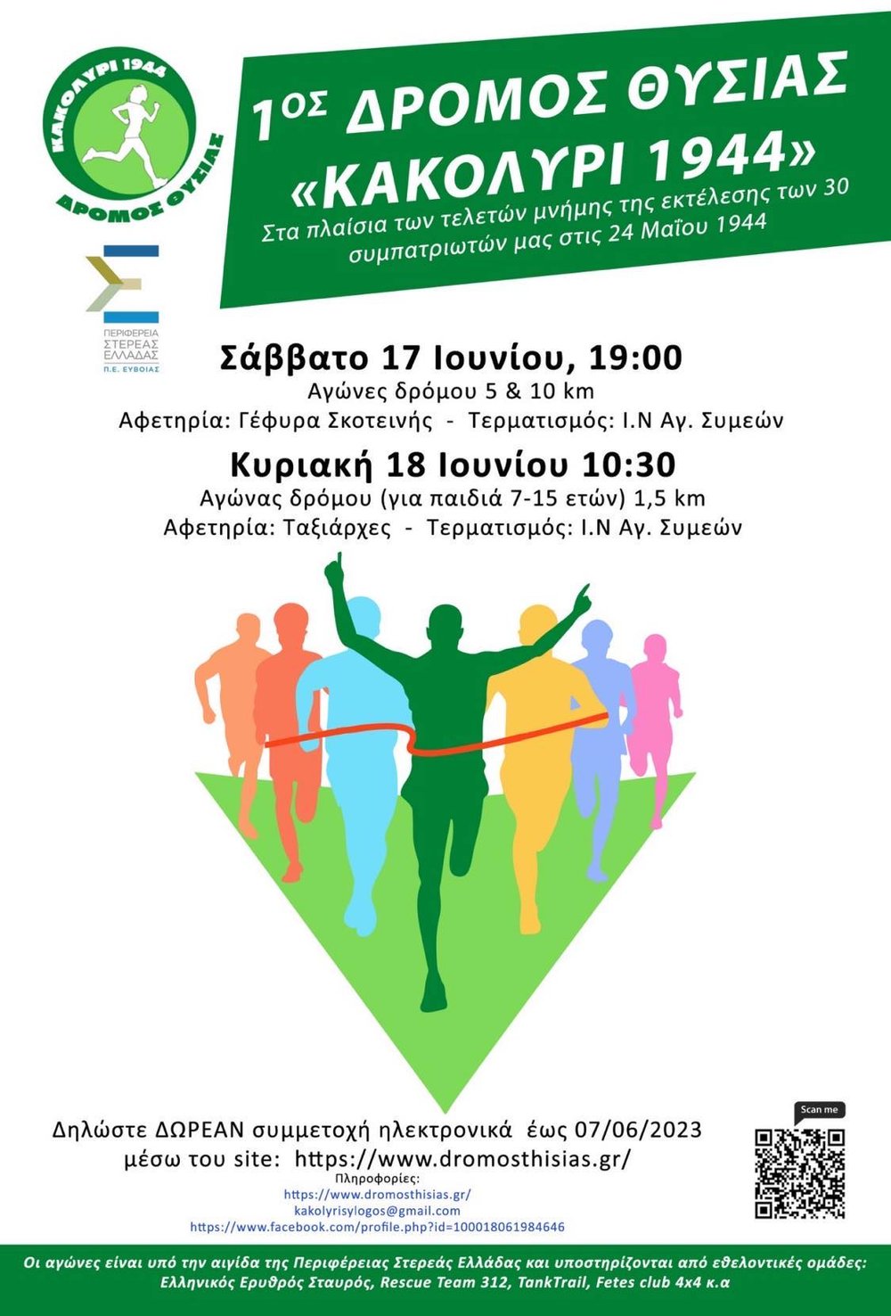 1ος Δρόμος Θυσίας ‘ΚΑΚΟΛΥΡΙ 1944’ (live results) - Hλεκτρονική χρονομέτρηση
